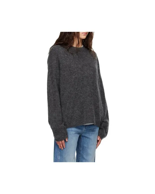 THE FRANKIE SHOP Oversized Crew Neck Knitted Sweater - Black