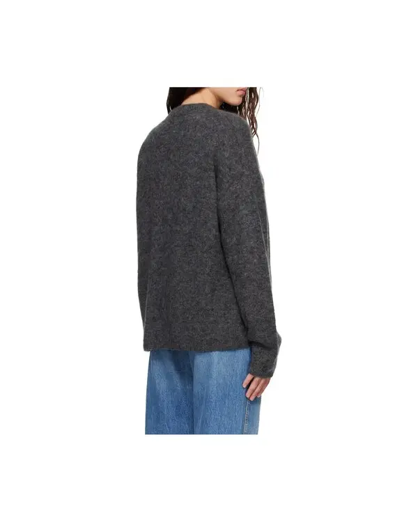 THE FRANKIE SHOP Oversized Crew Neck Knitted Sweater - Black