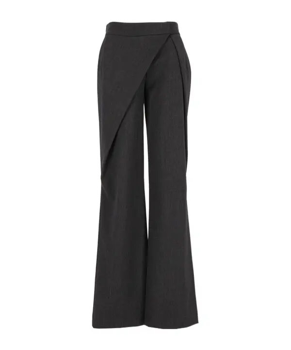 Federica Tosi Pareo Wrap Wide-leg Trousers - Grey
