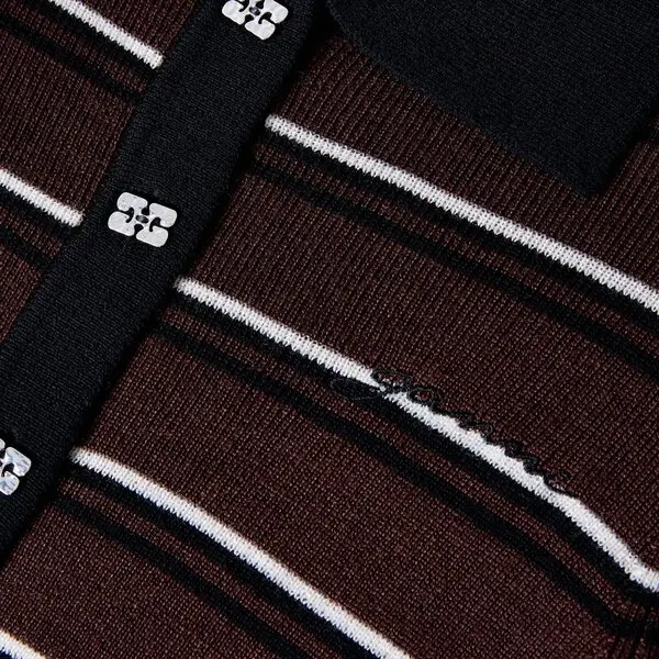 GANNI Merino Polo - Black