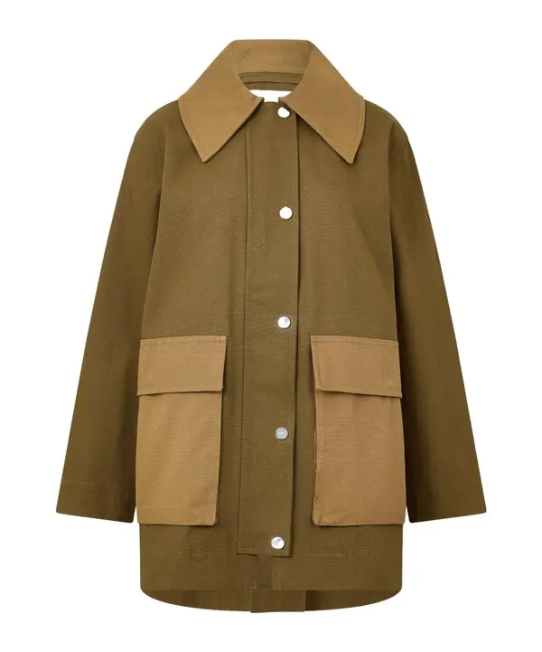 GANNI Canvas Barn Jacket - Brown