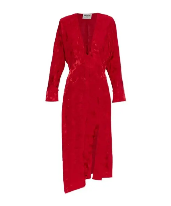 Zadig&Voltaire Rouna Jacquard Midi Dress - Red