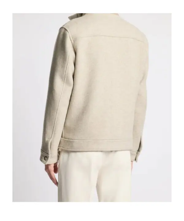 FAY Wool Herringbone Bomber Jacket