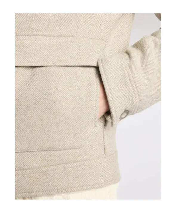 FAY Wool Herringbone Bomber Jacket