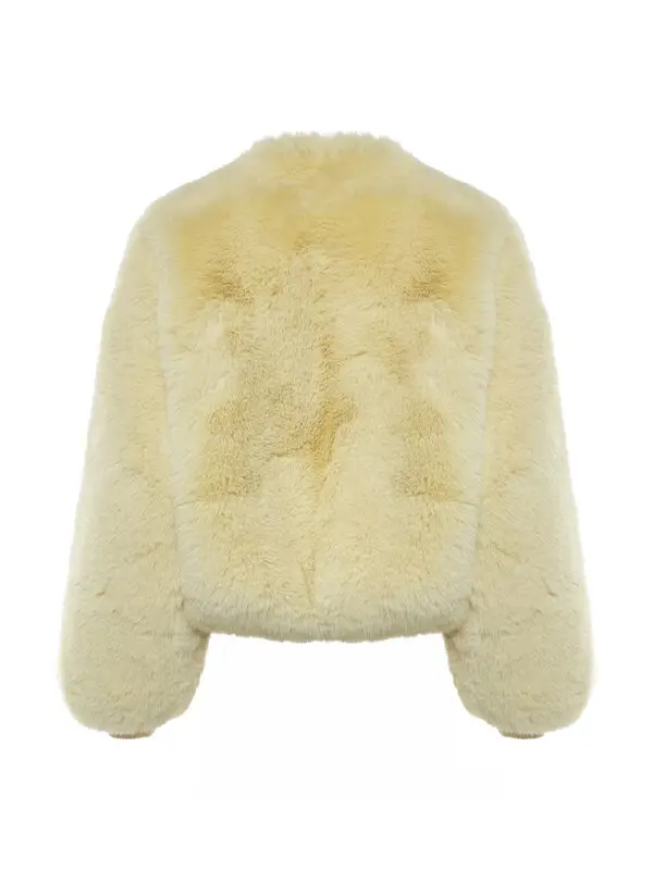 THE FRANKIE SHOP Stand Collar Cropped Furry Jacket