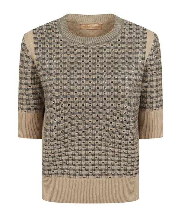 Ermanno Scervino Embellished Short-sleeve Knitted Sweater - No
