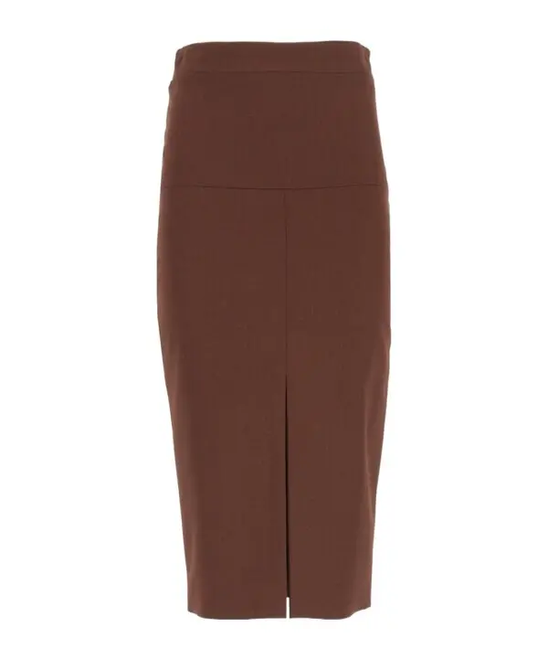 Federica Tosi Slit Skirt - Brown