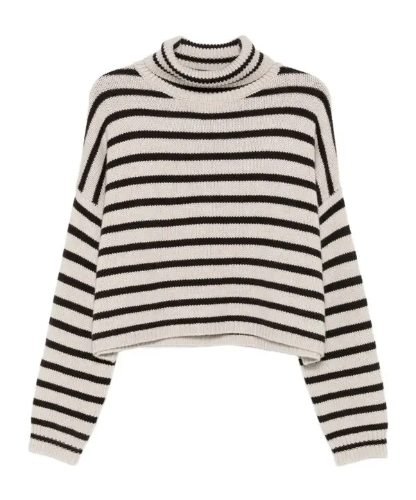 LISA YANG Striped Roll-neck Sweater