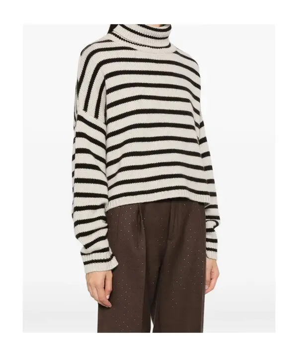 LISA YANG Striped Roll-neck Sweater