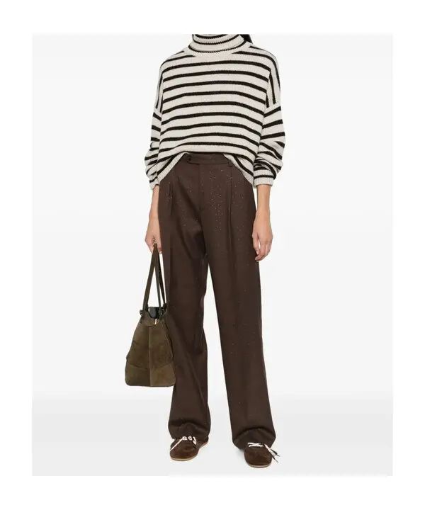 LISA YANG Striped Roll-neck Sweater