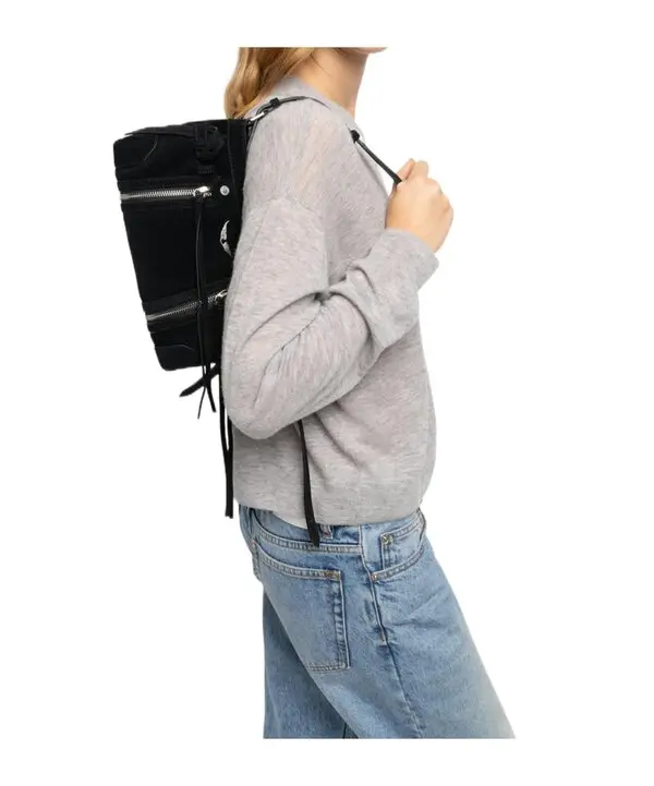 Zadig&Voltaire Madison Mini Suede Shoulder Bag - Black