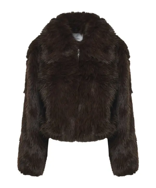 THE FRANKIE SHOP Zip-up Faux Fur Coat