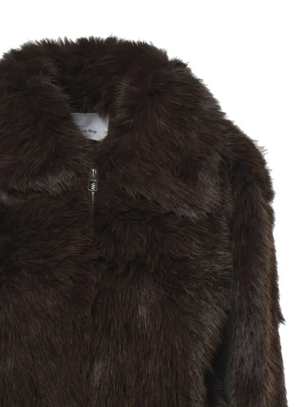 THE FRANKIE SHOP Zip-up Faux Fur Coat