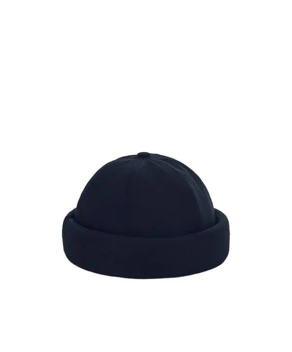 Giorgio Armani Docker Hat In Wool And Cashmere With Leather Details