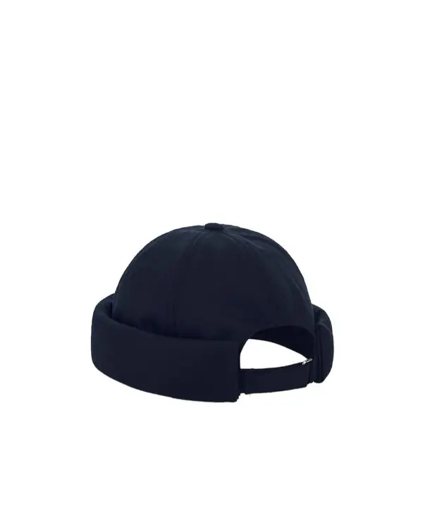 Giorgio Armani Docker Hat In Wool And Cashmere With Leather Details
