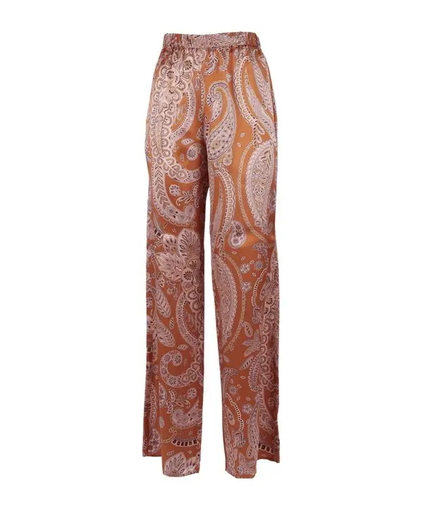 Antonelli Firenze Paisley Print Casual Trousers - Orange