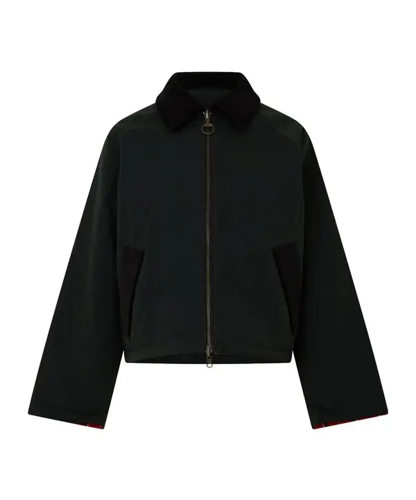 Barbour Reversible Cord Collar Jacket - Black/deep Red