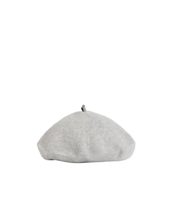 Brunello Cucinelli Monili-embellished Knitted Beret - Pebble