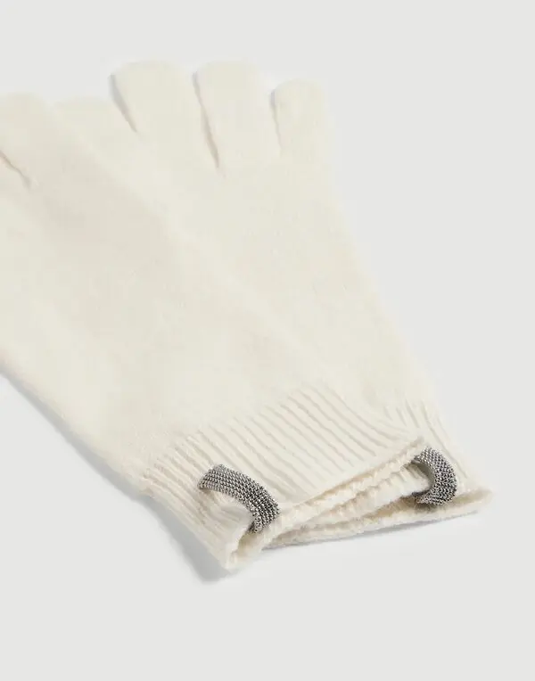Brunello Cucinelli Cashmere Knit Gloves With Monili