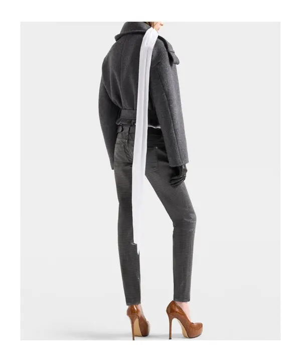 7 For All Mankind Double-breasted Cropped Wool Coat With A High Neck