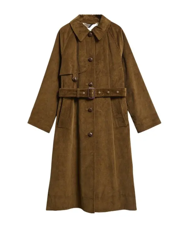 Barbour Corduroy Belted Trench Coat