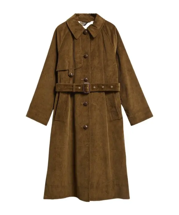 Barbour Corduroy Belted Trench Coat