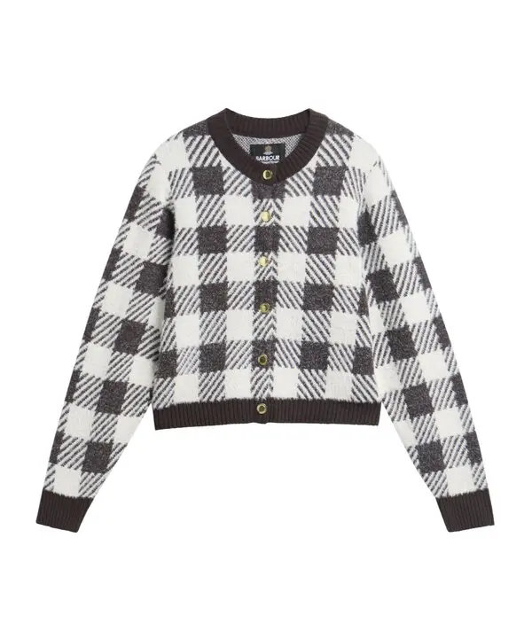 Barbour Gingham Check Knit Cardigan