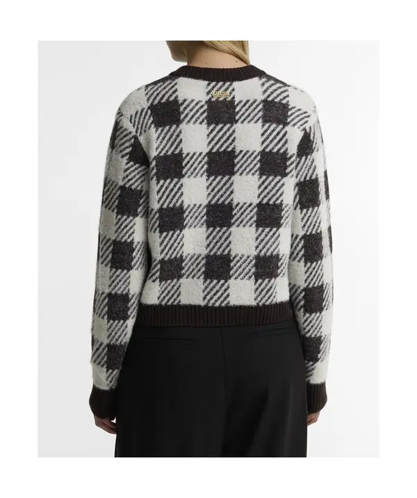 Barbour Gingham Check Knit Cardigan