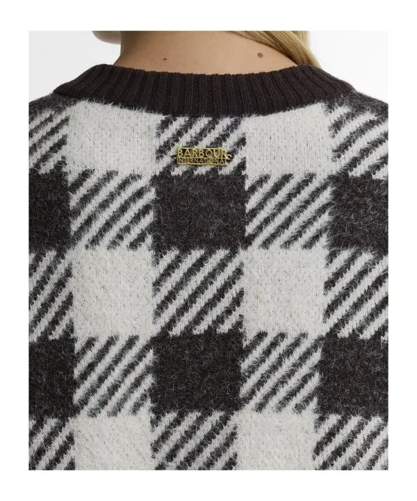 Barbour Gingham Check Knit Cardigan