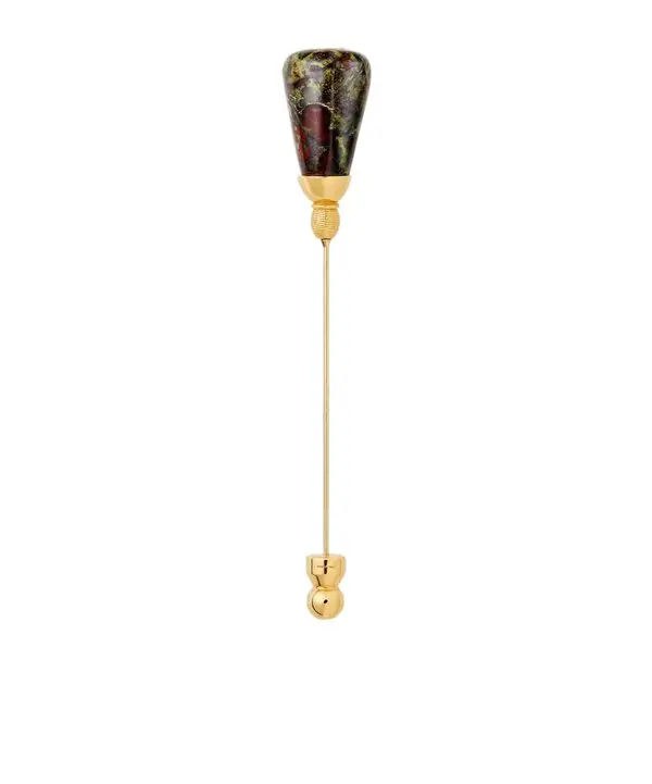 Loro Piana Dragon Jasper Pin - Sun Gold/dragon Pattern Jasper