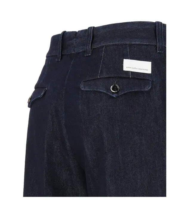 NINE:INTHE:MORNING Wide Leg Belt-loop Jeans
