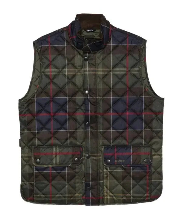 Barbour Tartan Pattern Quilted Waistcoat