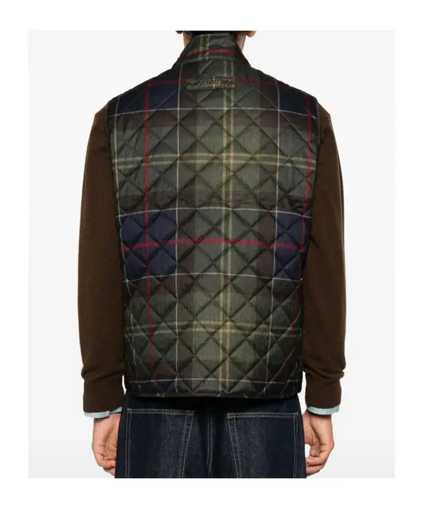 Barbour Tartan Pattern Quilted Waistcoat