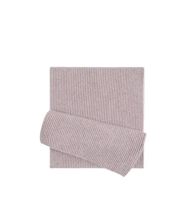 Brunello Cucinelli Sparkling Cashmere English Rib Knit Scarf