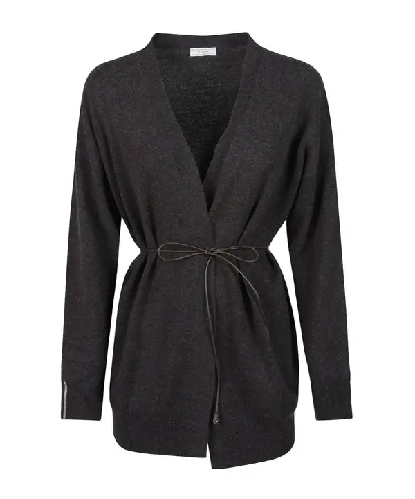 Peserico Long-sleeved Belted Cardigan