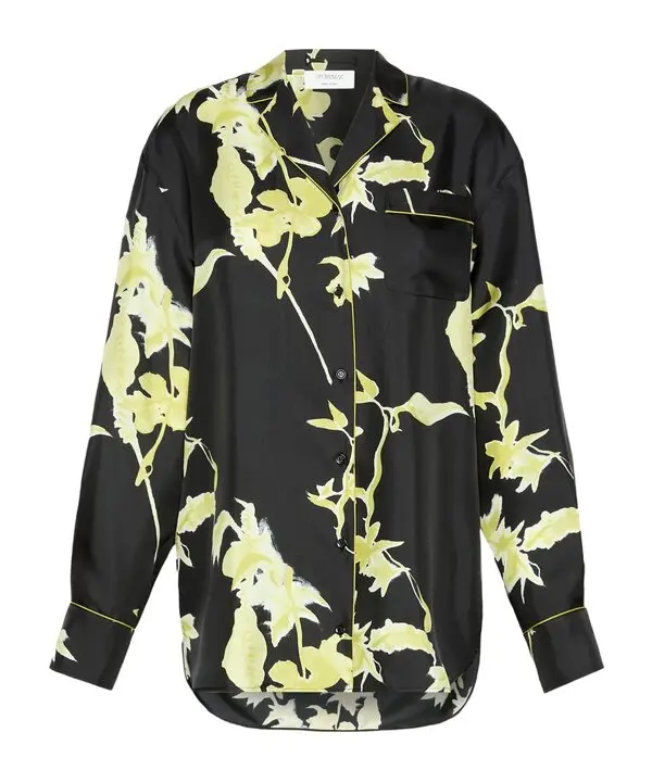 Sportmax Printed Long Sleeve Shirt - Black