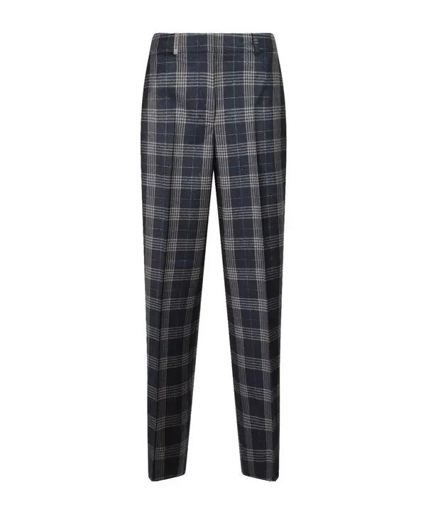 Peserico Checked Pleated Trousers