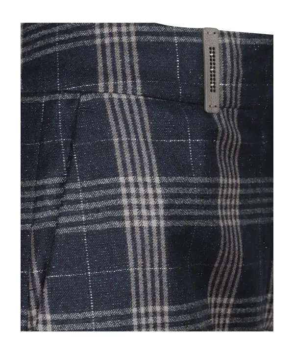 Peserico Checked Pleated Trousers