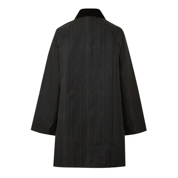 Barbour Check Corduroy Trim Wax Coat