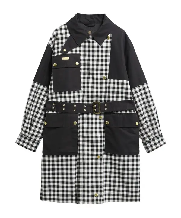 Barbour Gingham Spliced Belted Coat