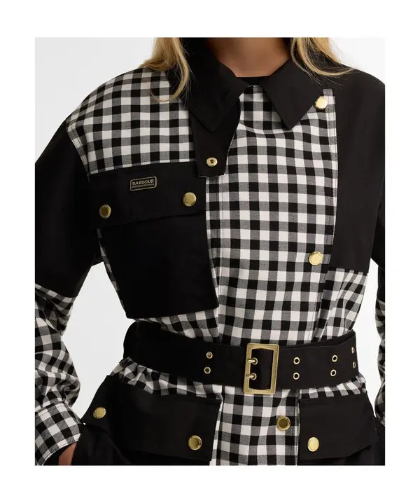 Barbour Gingham Spliced Belted Coat