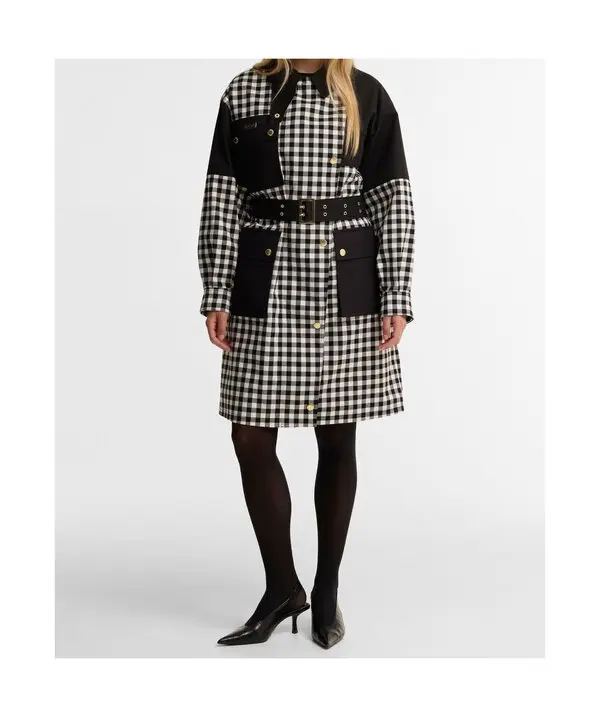 Barbour Gingham Spliced Belted Coat