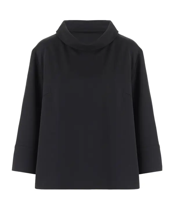 BY MALENE BIRGER Cowl Neck Three-quarter Sleeve Blouse - Black