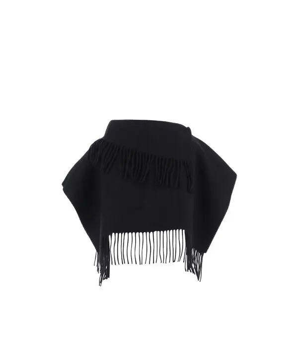 BY MALENE BIRGER Fringe-trimmed Embroidered-logo Scarf