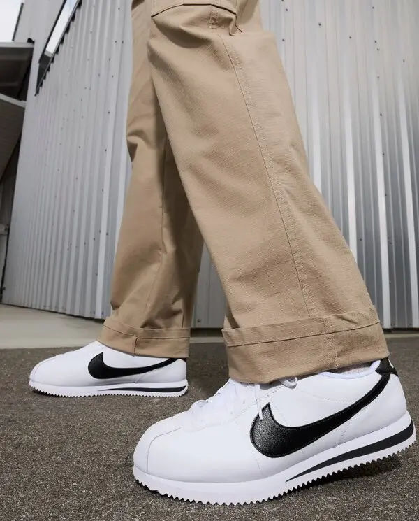 Nike Cortez 23 Logo Detailed Low-top Sneakers - White/black