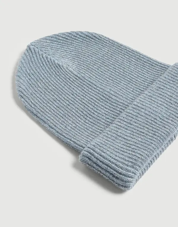 Brunello Cucinelli Cashmere Ribbed Beanie Hat - Sky-blue