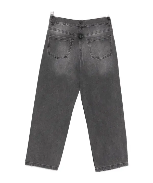 MSGM Faded-effect Logo-embroidered Jeans