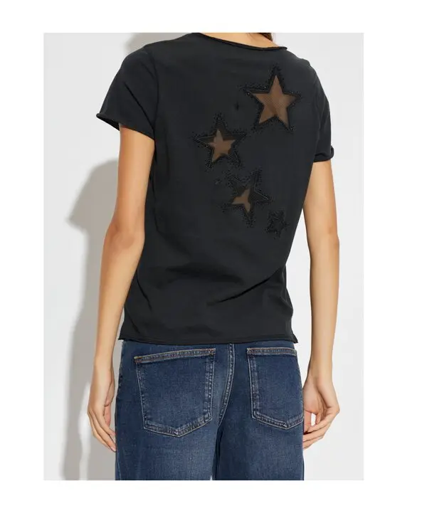 Zadig&Voltaire Short-sleeve Fishnet Henley T-shirt