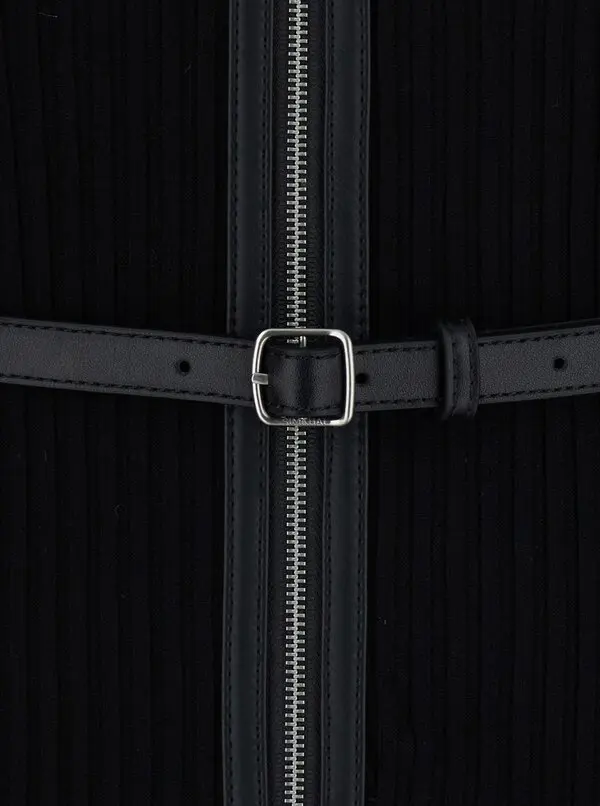 Simkhai Long Sleeved Zip-up Belted Dress