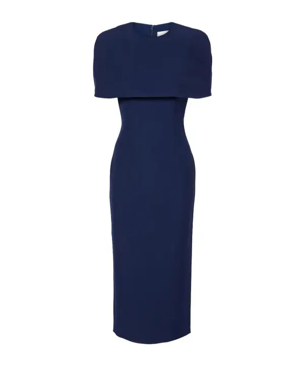 Roland Mouret Caped Crêpe Cocktail Dress - Blue